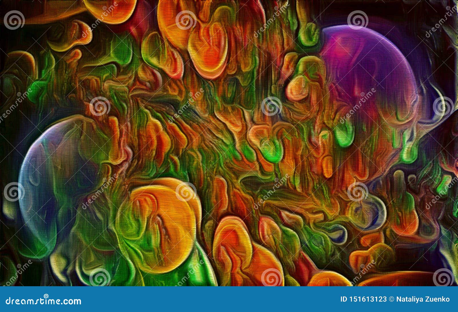 Abstract Fractal Psychedelic Shape Texture with Color Pencil ...