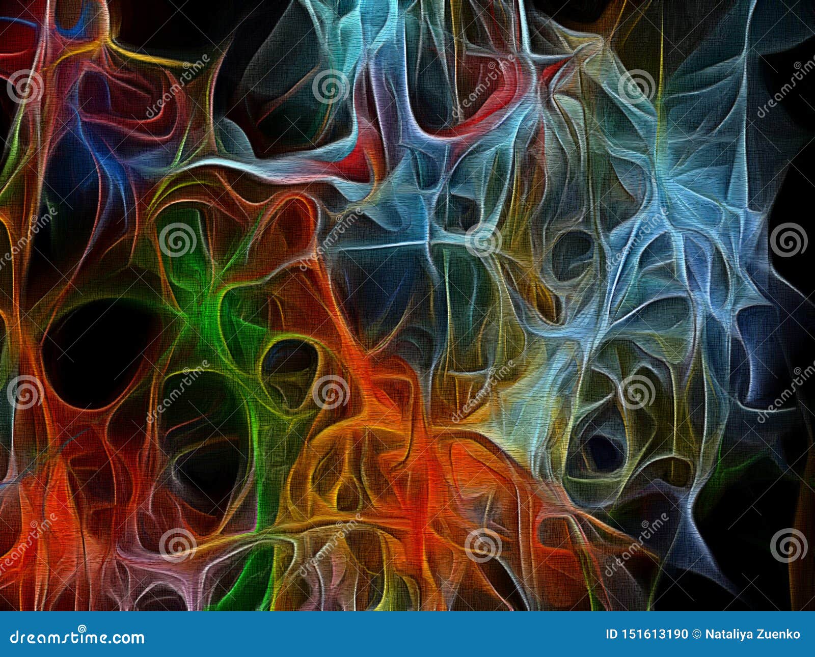 Abstract Fractal Psychedelic Shape Texture with Color Pencil ...