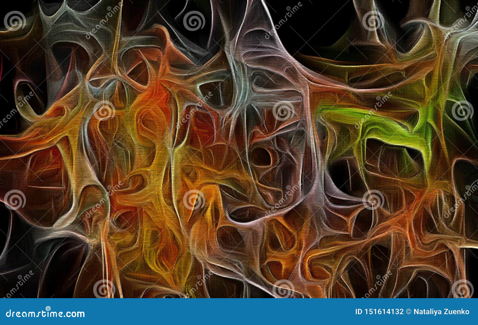 Abstract Fractal Psychedelic Shape Texture with Color Pencil ...