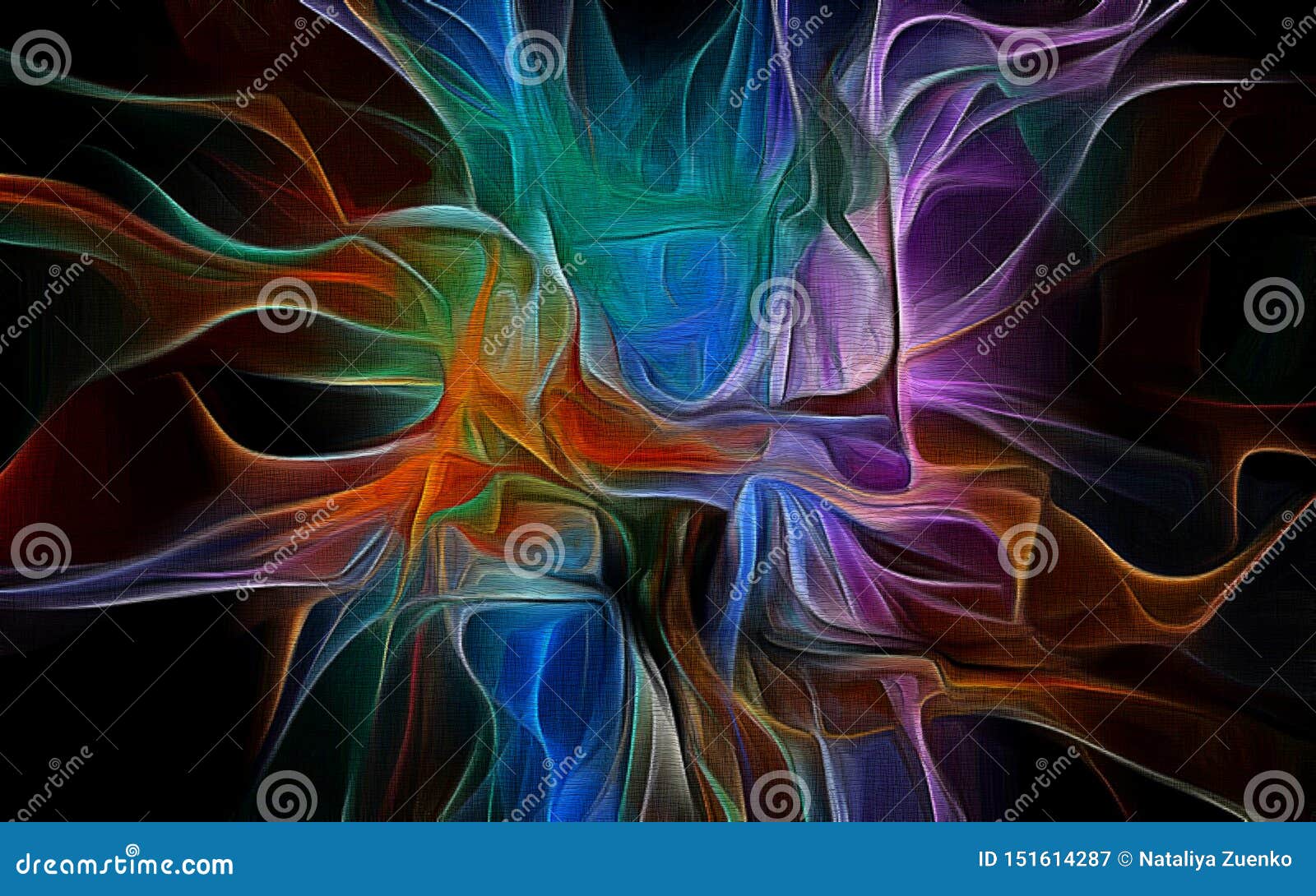 Abstract Fractal Psychedelic Shape Texture with Color Pencil ...