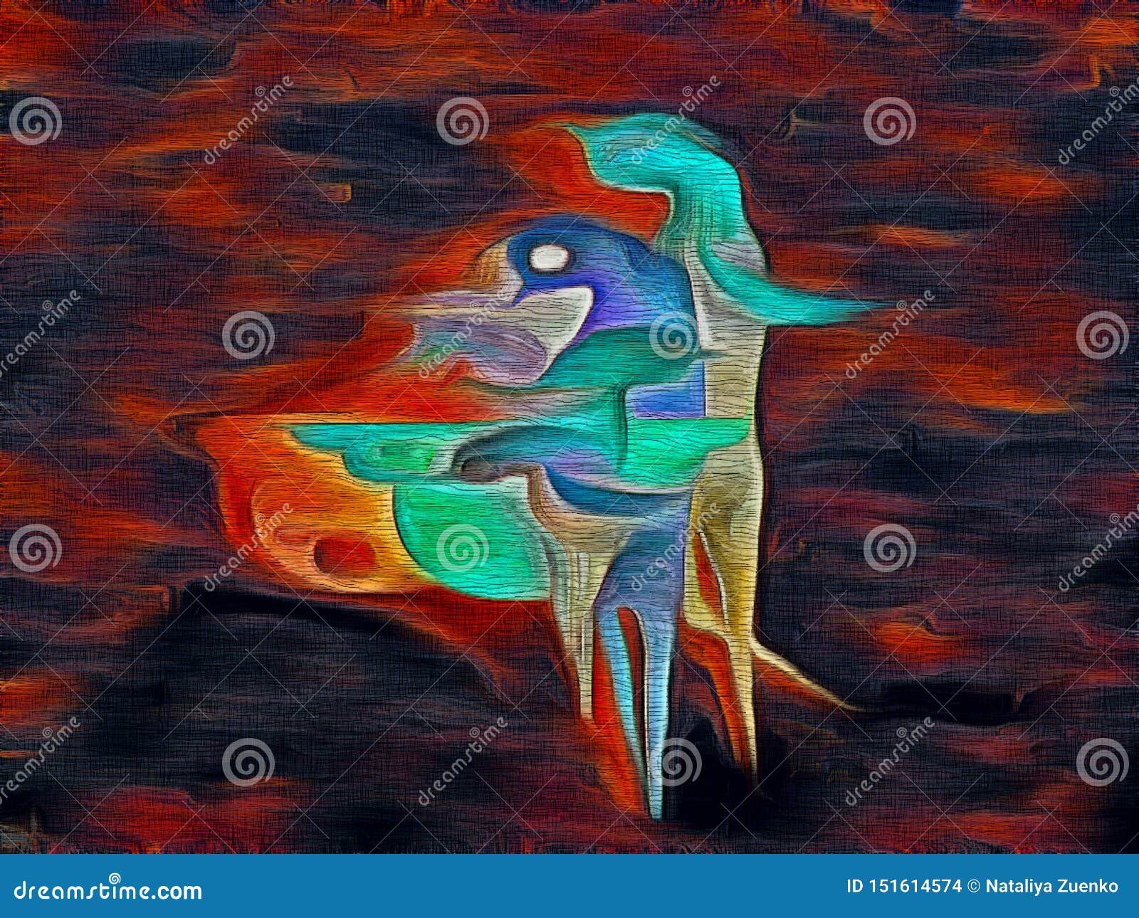 Abstract Fractal Psychedelic Shape Texture with Color Pencil ...