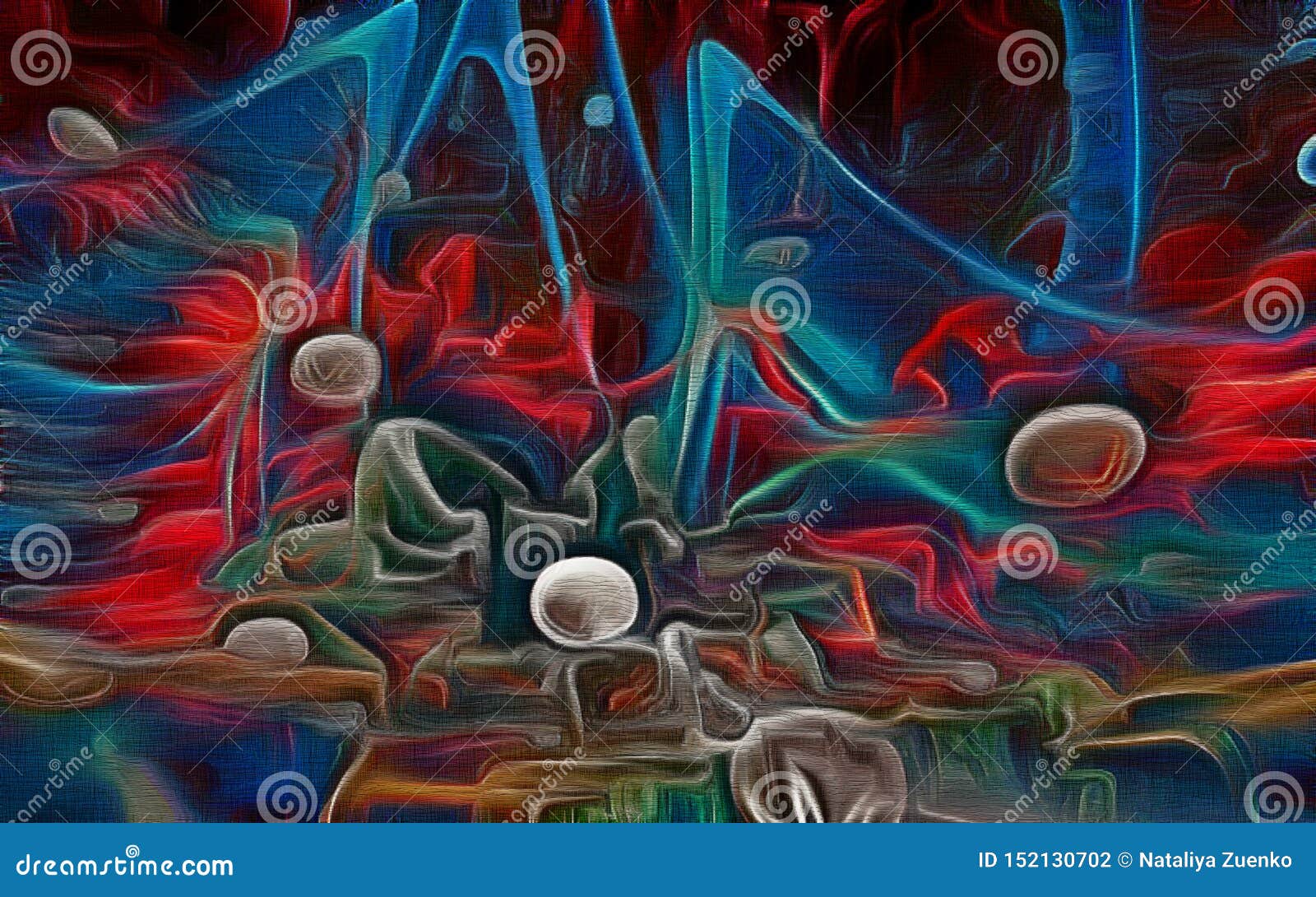 Abstract Fractal Psychedelic Shape Texture with Color Pencil ...
