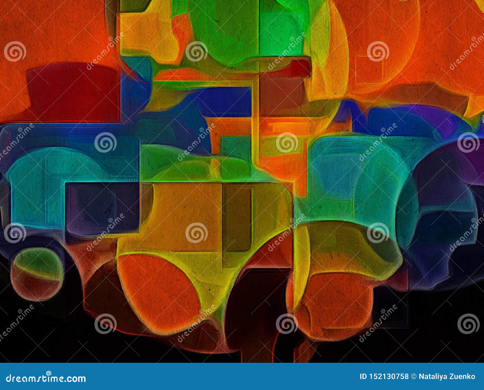 Abstract Fractal Psychedelic Shape Texture with Color Pencil ...