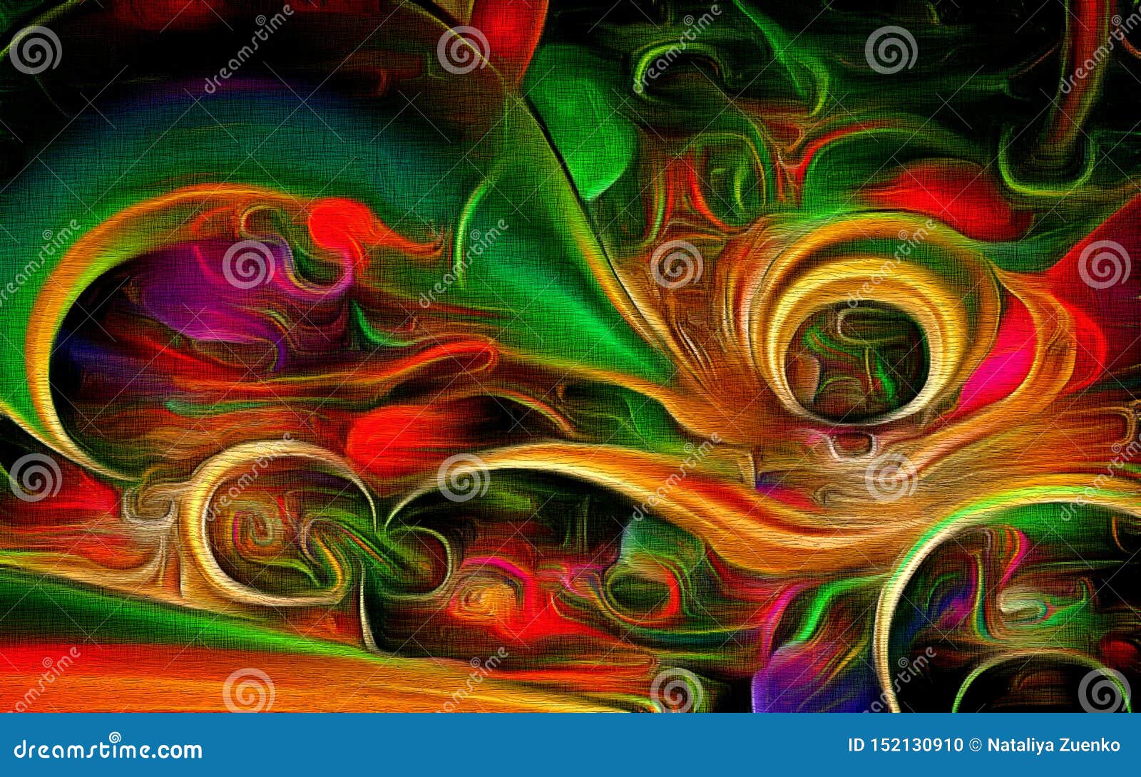 Abstract Fractal Psychedelic Shape Texture with Color Pencil ...