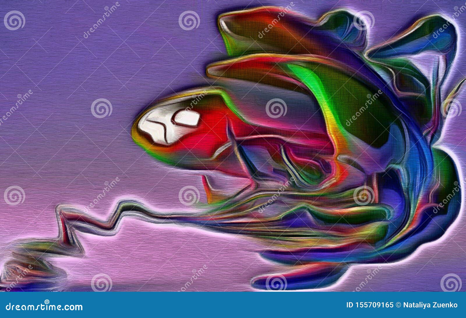 Abstract Fractal Psychedelic Shape Texture with Color Pencil ...