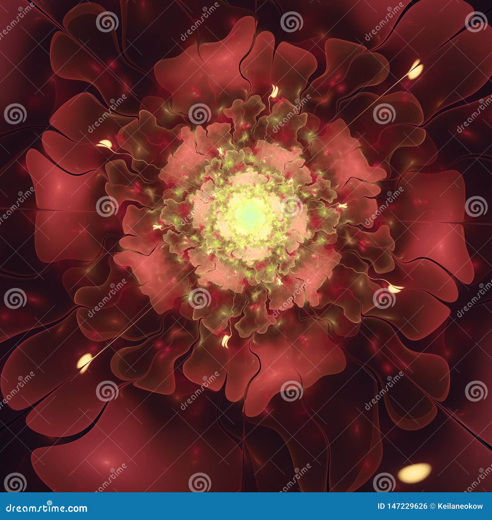 Abstract fractal red rose stock illustration. Illustration of graphic ...