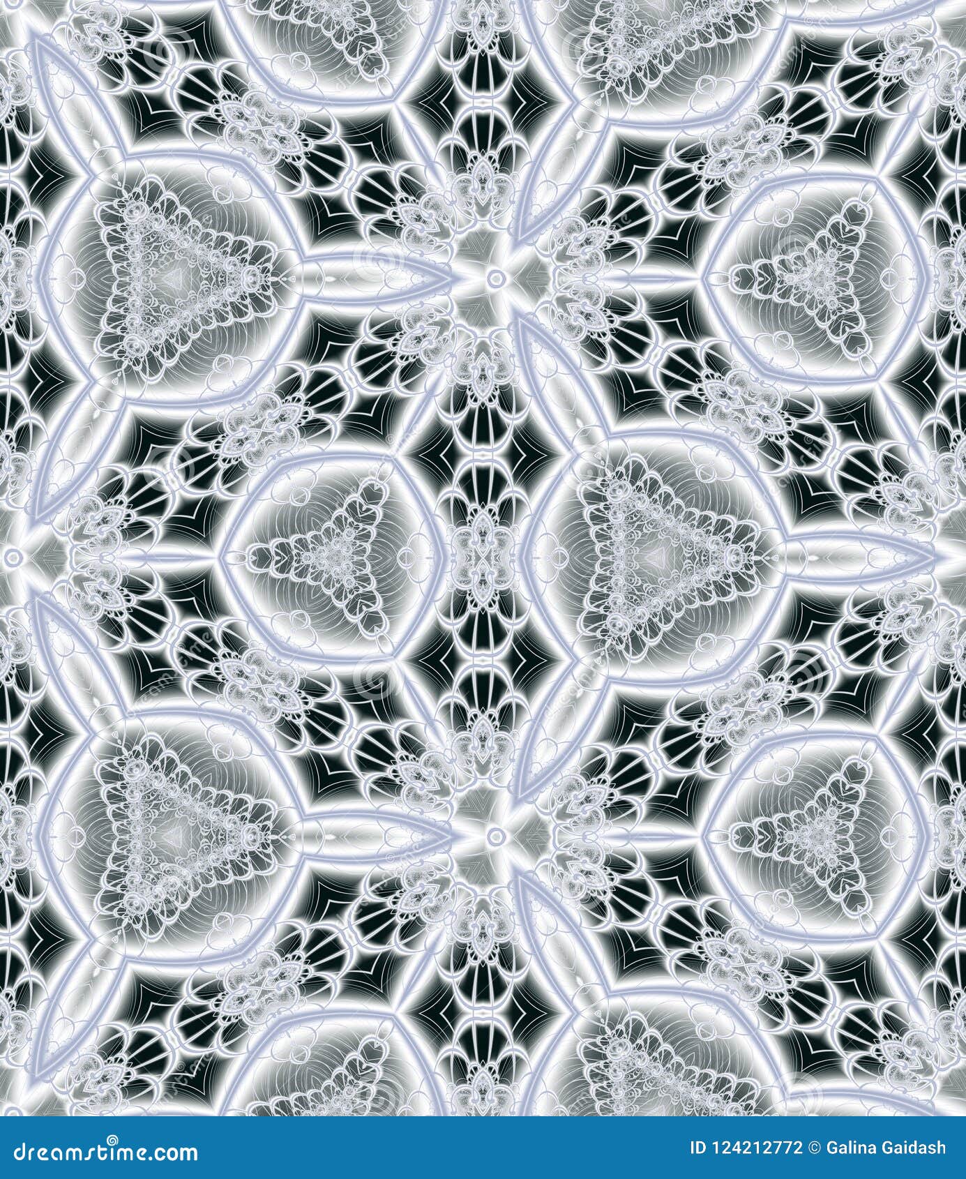 Abstract Fractal Seamless Geometric Pattern. Stock Illustration ...