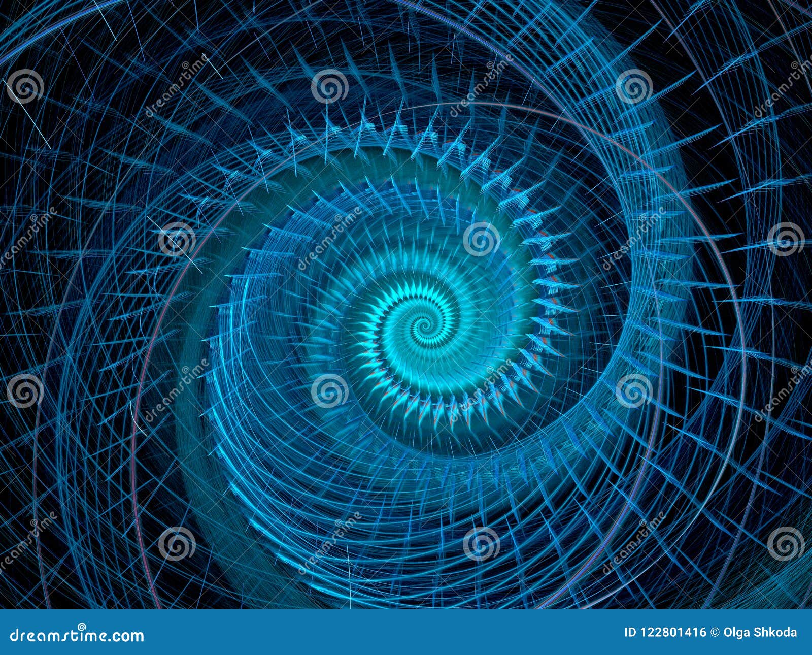 Abstract Fractal Spiral Pattern Stock Illustration - Illustration of ...