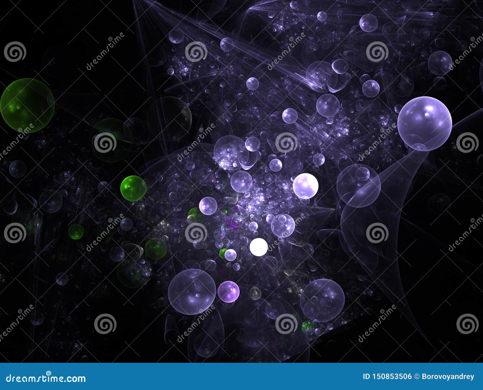 Abstract Fractal Structure Consisting of Luminous Spheres or Bubbles ...