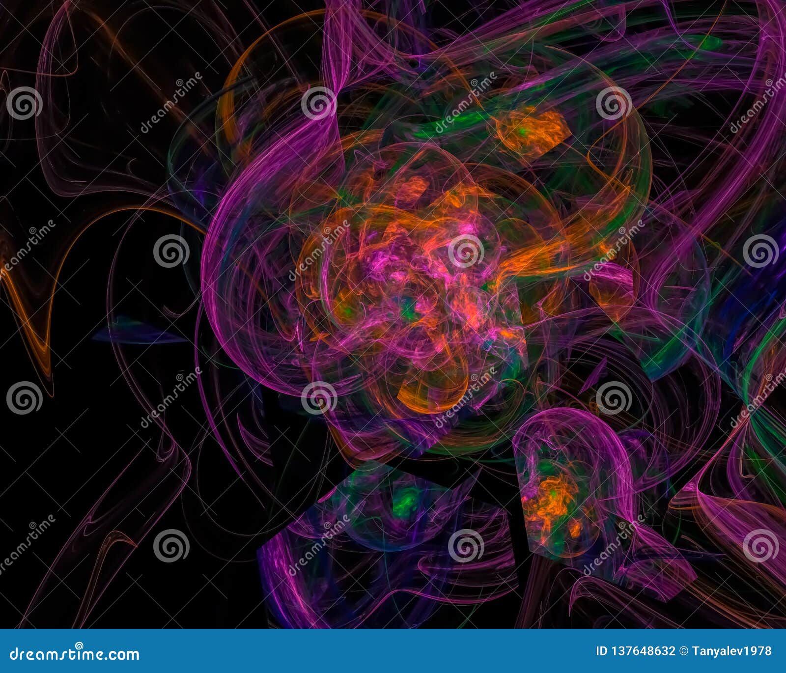 Abstract Fractal, Unique Design Power Flame Science Magic Stock ...