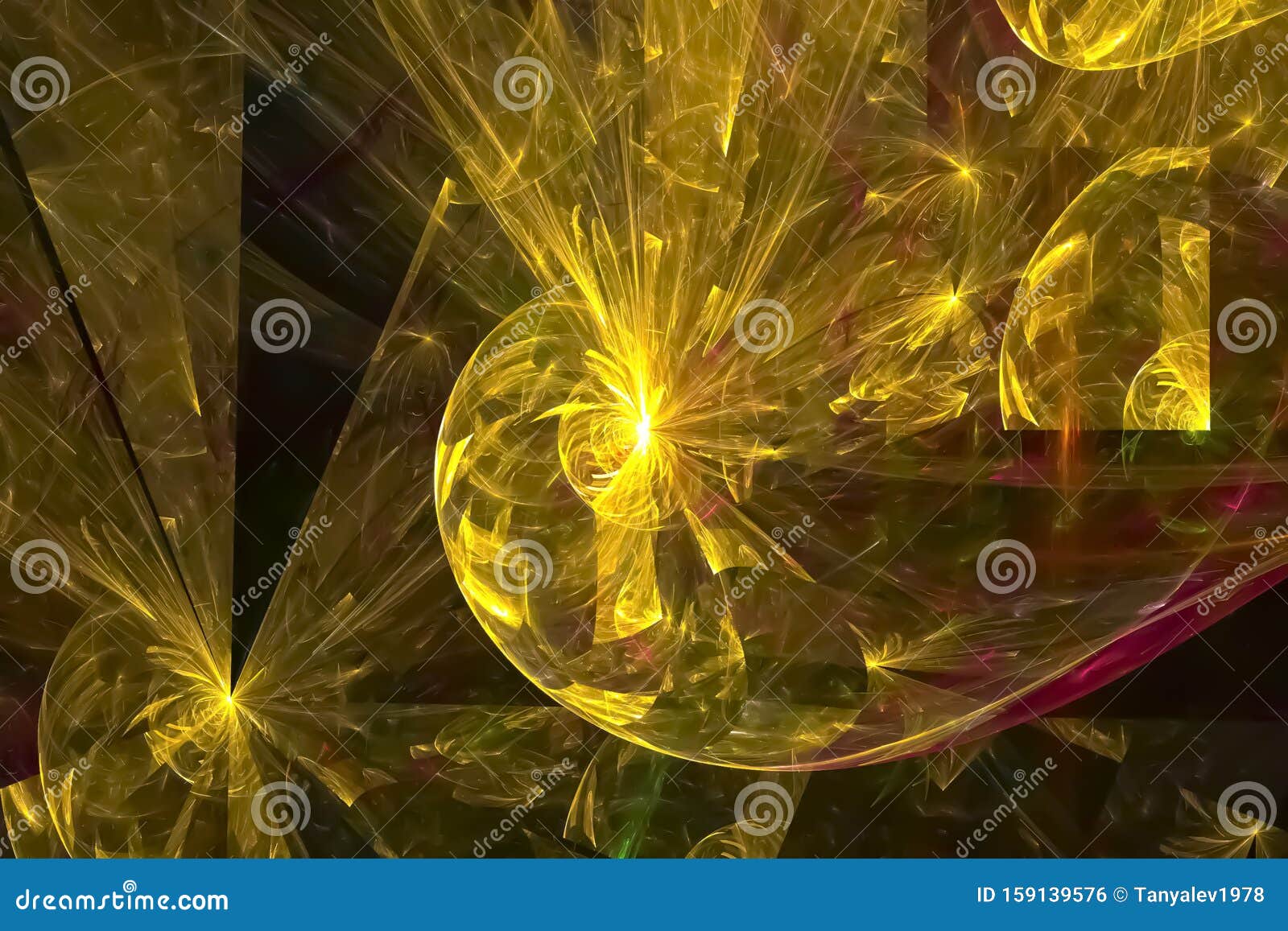 Abstract Fractal Vibrant Shape Unique Magnetic Glowing Imagination ...