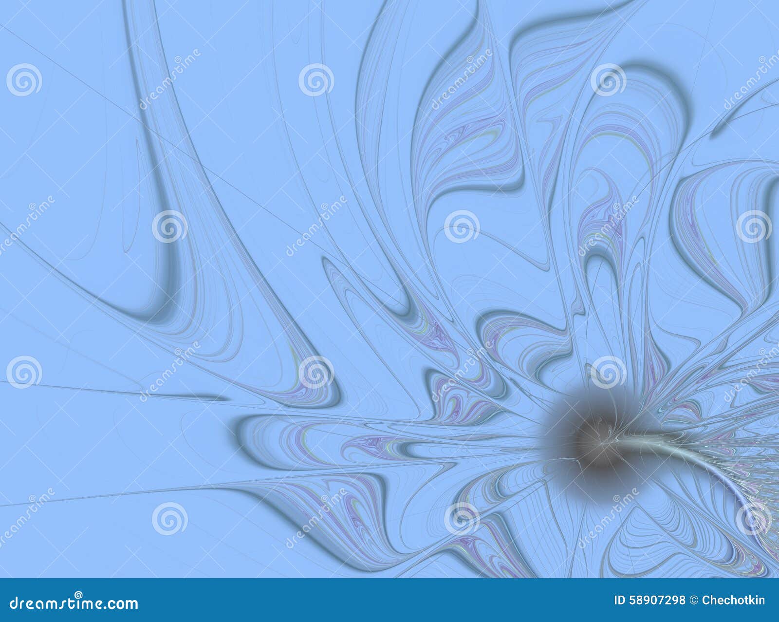 Abstract Fractal Wave Pattern on Blue Background Stock Illustration ...