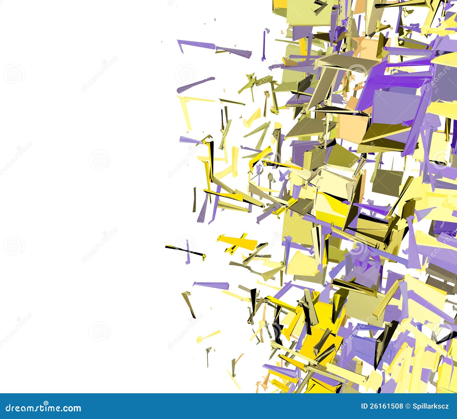 Abstract Fragmented Pattern in Purple Yellow Stock Illustration ...