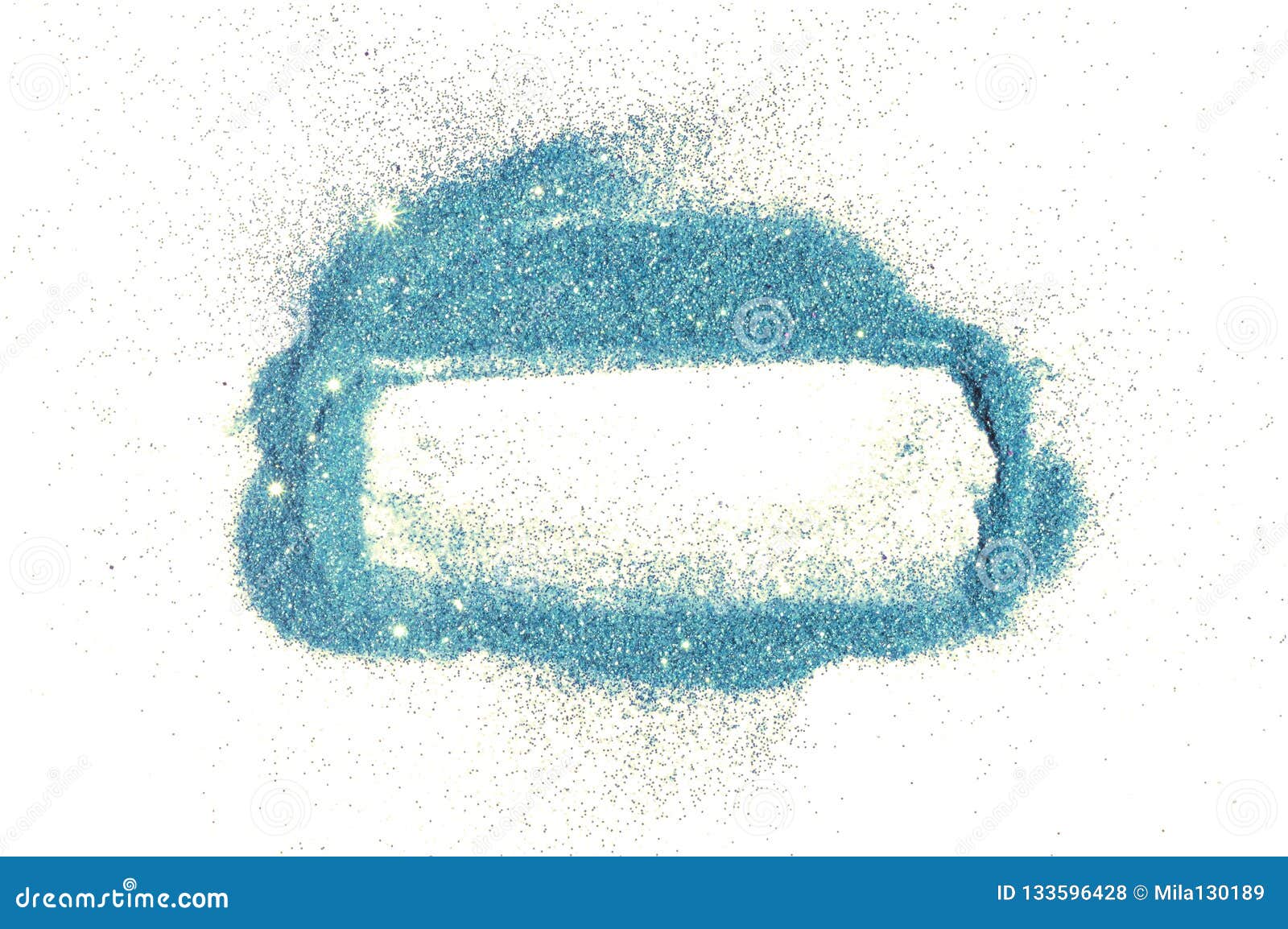Abstract Frame of Blue Glitter Sparkle on White. Textured Background ...