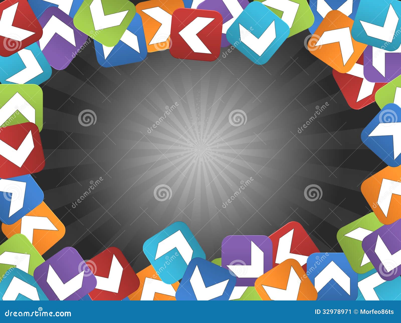 Abstract Frame with Colored Squares Stock Illustration - Illustration ...