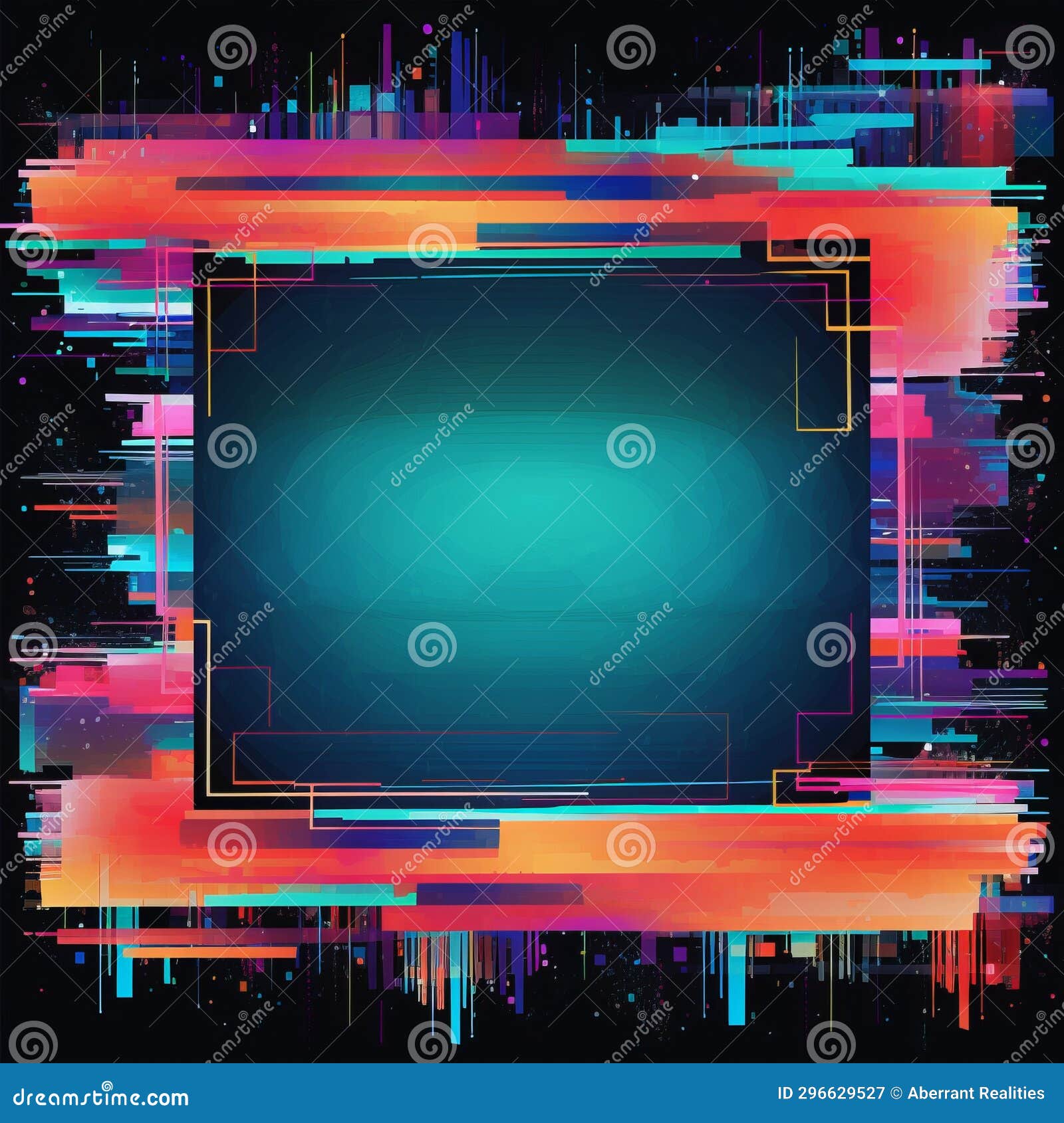 Abstract Frame with Colorful Lines on a Black Background Stock ...