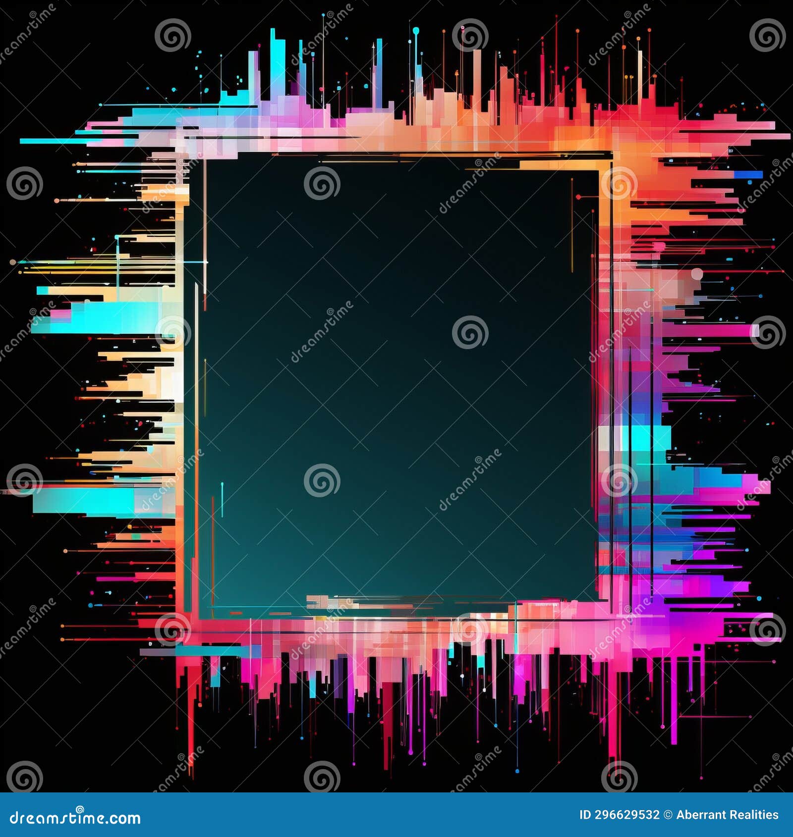 Abstract Frame with Colorful Paint on Black Background Stock ...