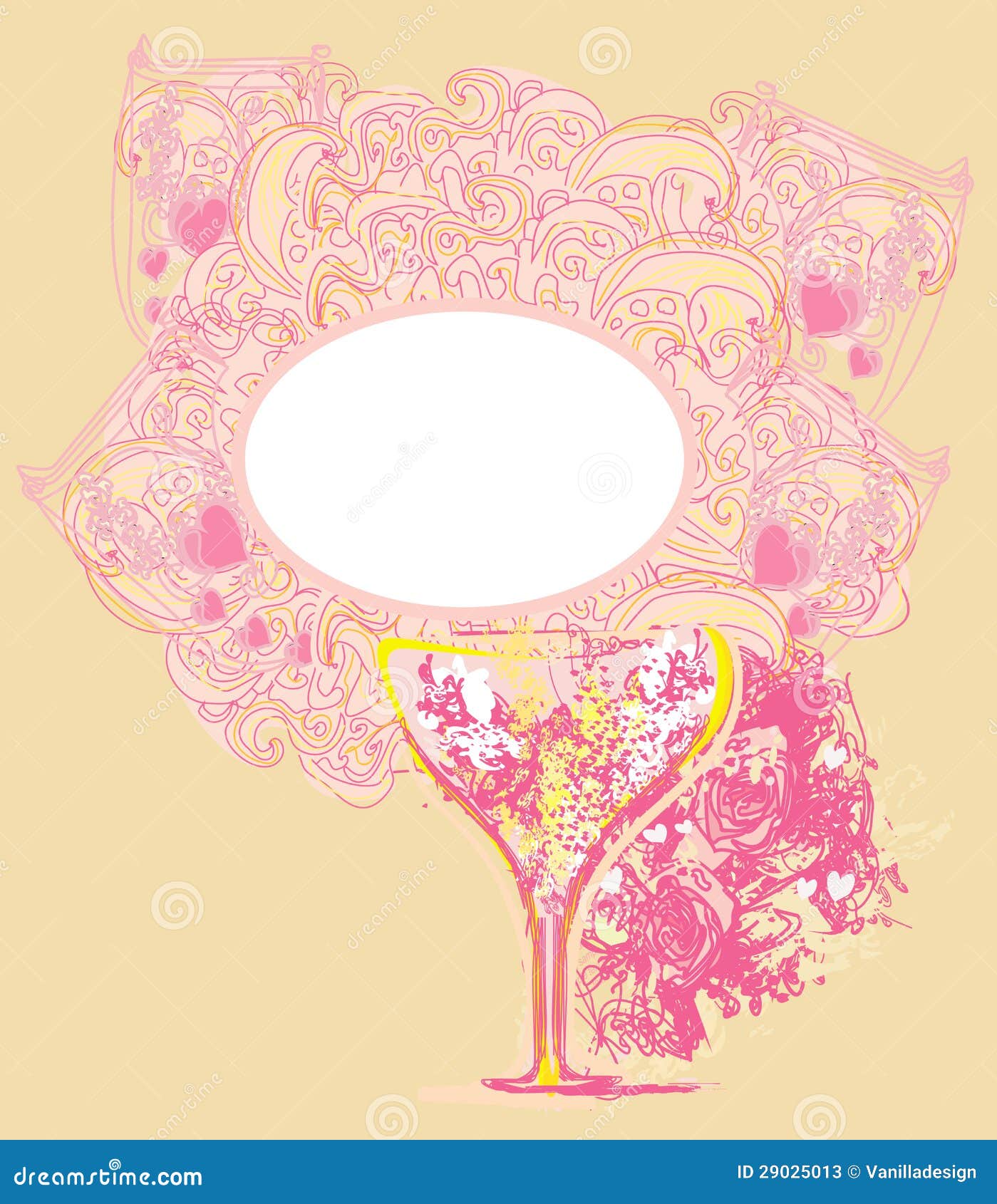 Abstract Frame Design with Cocktail Stock Illustration - Illustration ...