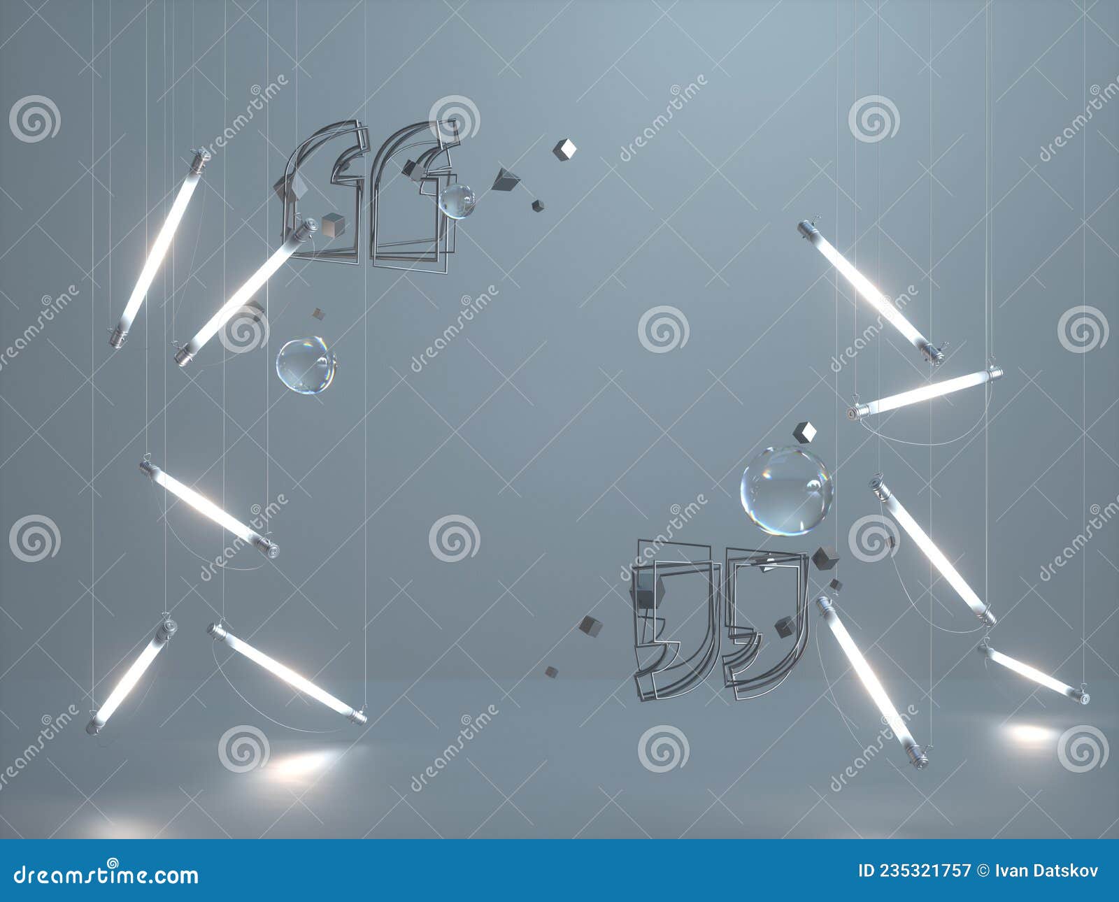 Quotes Frame with Fluorescent Lamps. Stock Illustration - Illustration ...