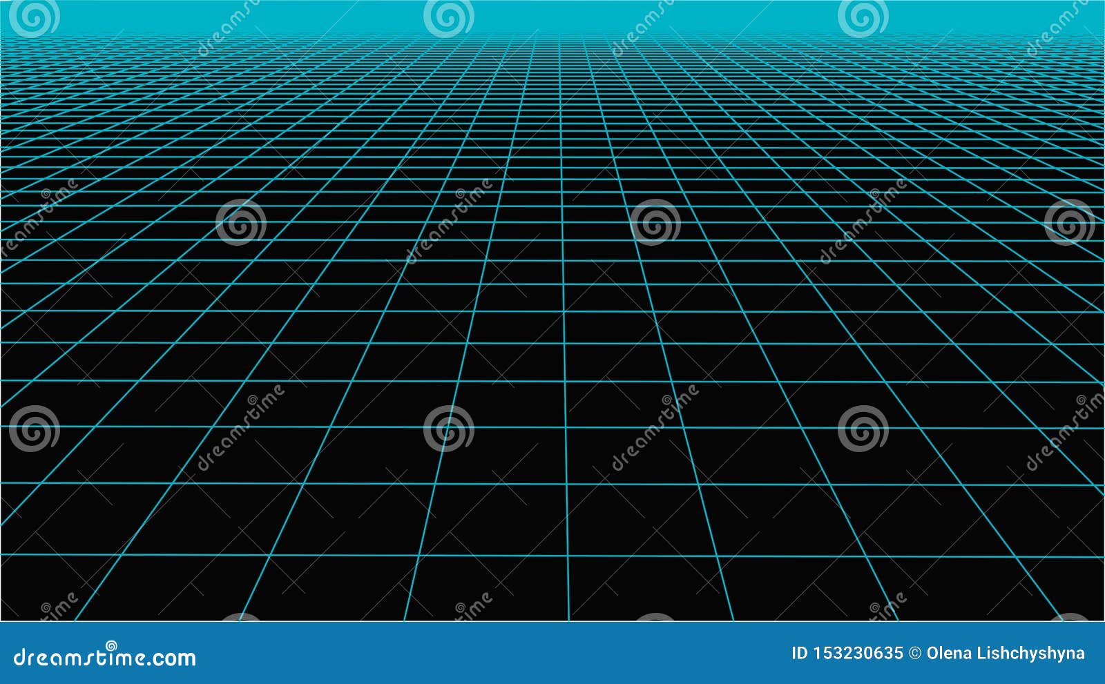 Abstract Frame Landscape. Vector Perspective Grid. 3d Mesh Stock ...