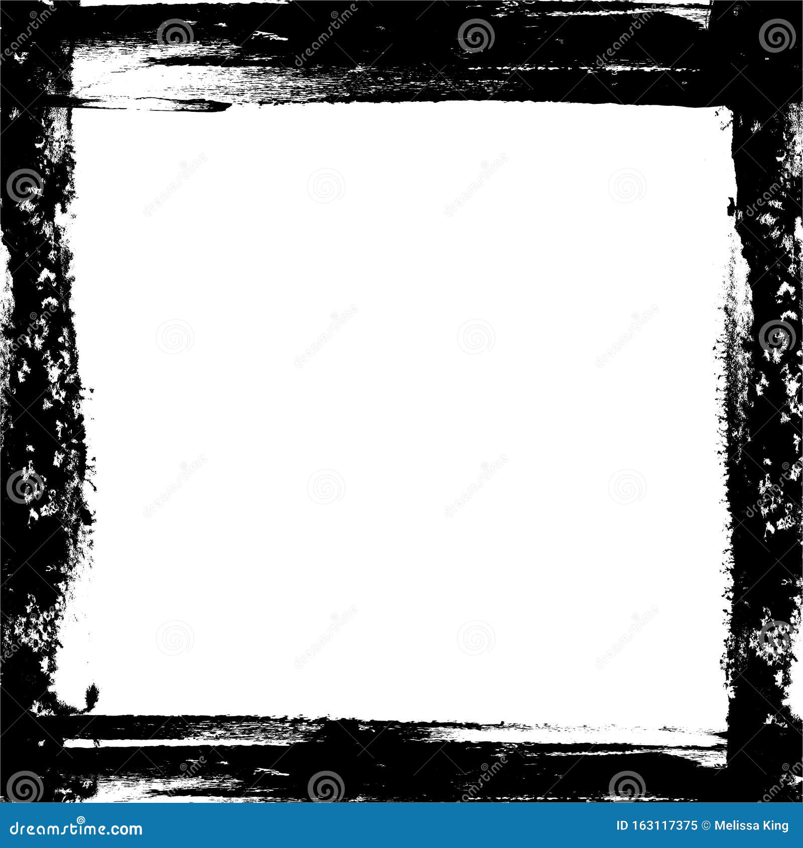 Abstract Frame Made with Black Paint and Brush Stock Illustration ...
