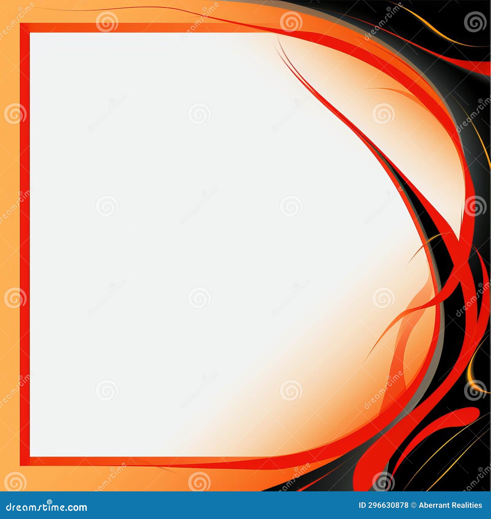 An Abstract Frame with Orange and Black Swirls Stock Photo - Image of ...