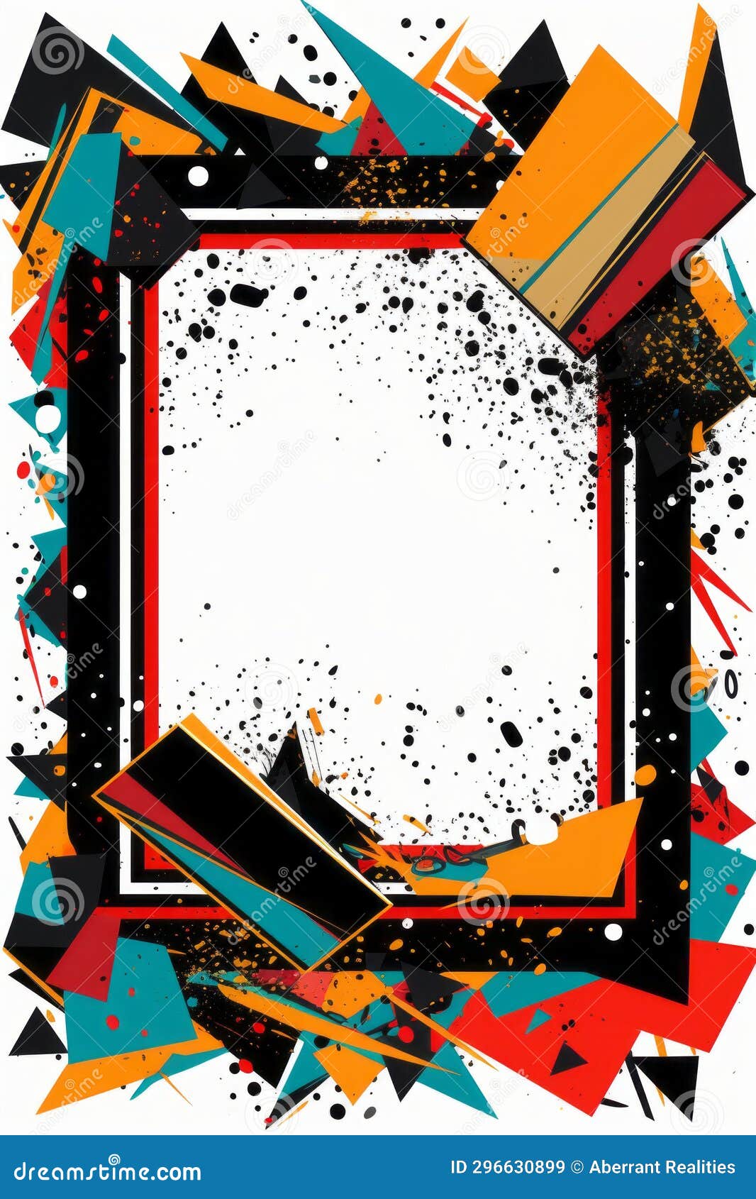 An Abstract Frame with Paint Splatters on it Stock Illustration ...