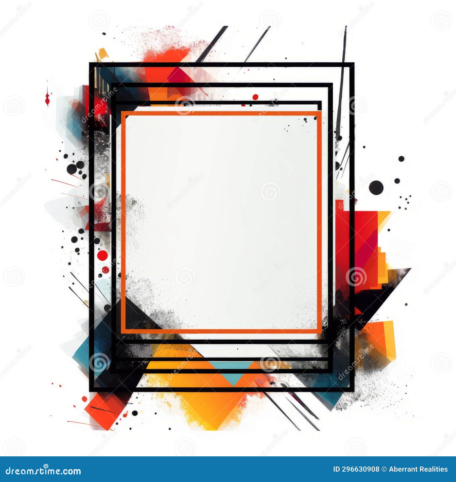 An Abstract Frame with Paint Splatters on it Stock Illustration ...