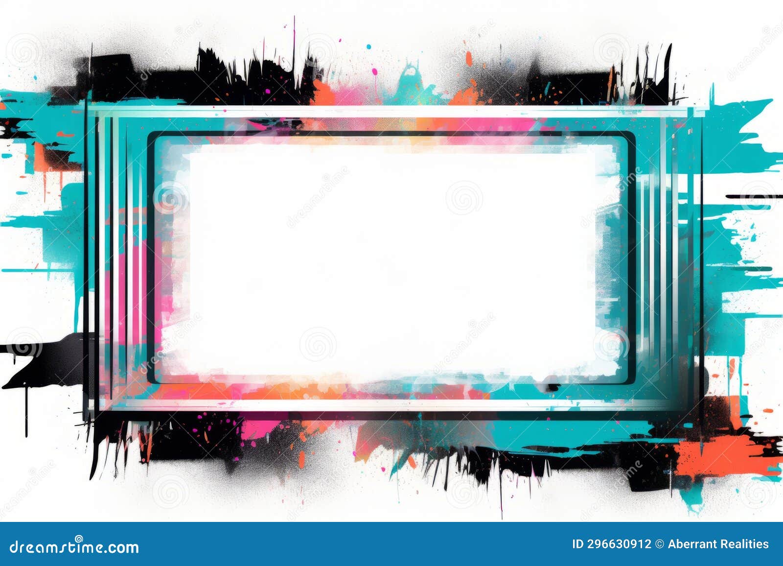 An Abstract Frame with Paint Splatters on it Stock Illustration ...