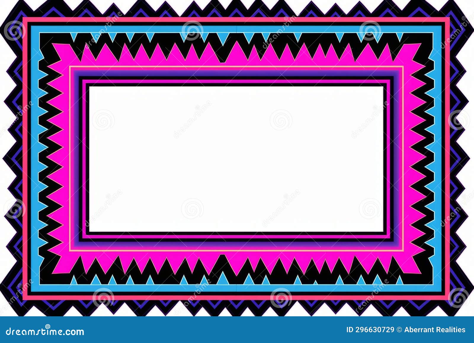 An Abstract Frame with a Pink and Blue Border Stock Illustration ...
