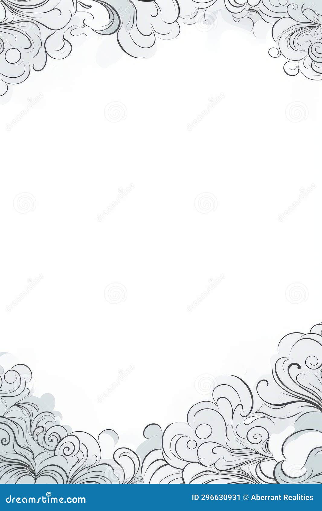 An Abstract Frame with Swirls on a White Background Stock Illustration ...