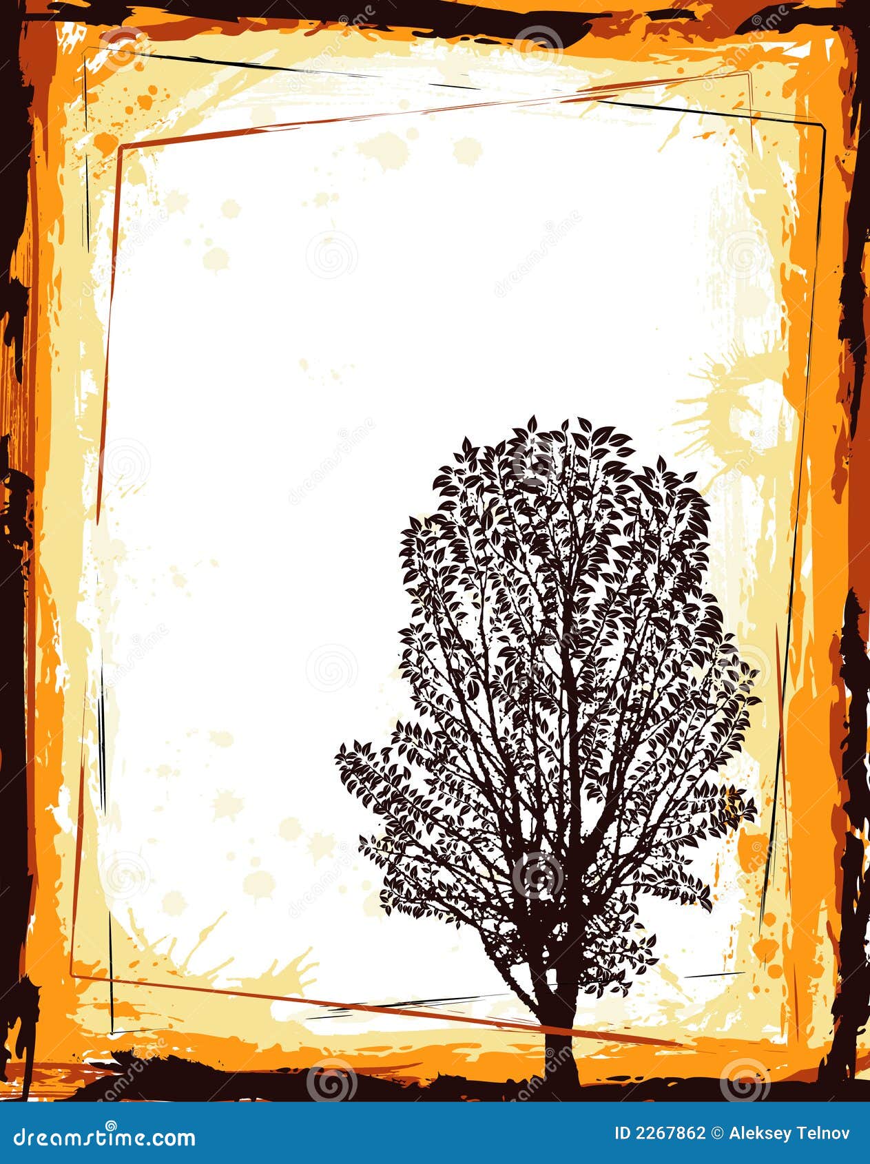 Abstract frame with tree stock vector. Illustration of grunge - 2267862