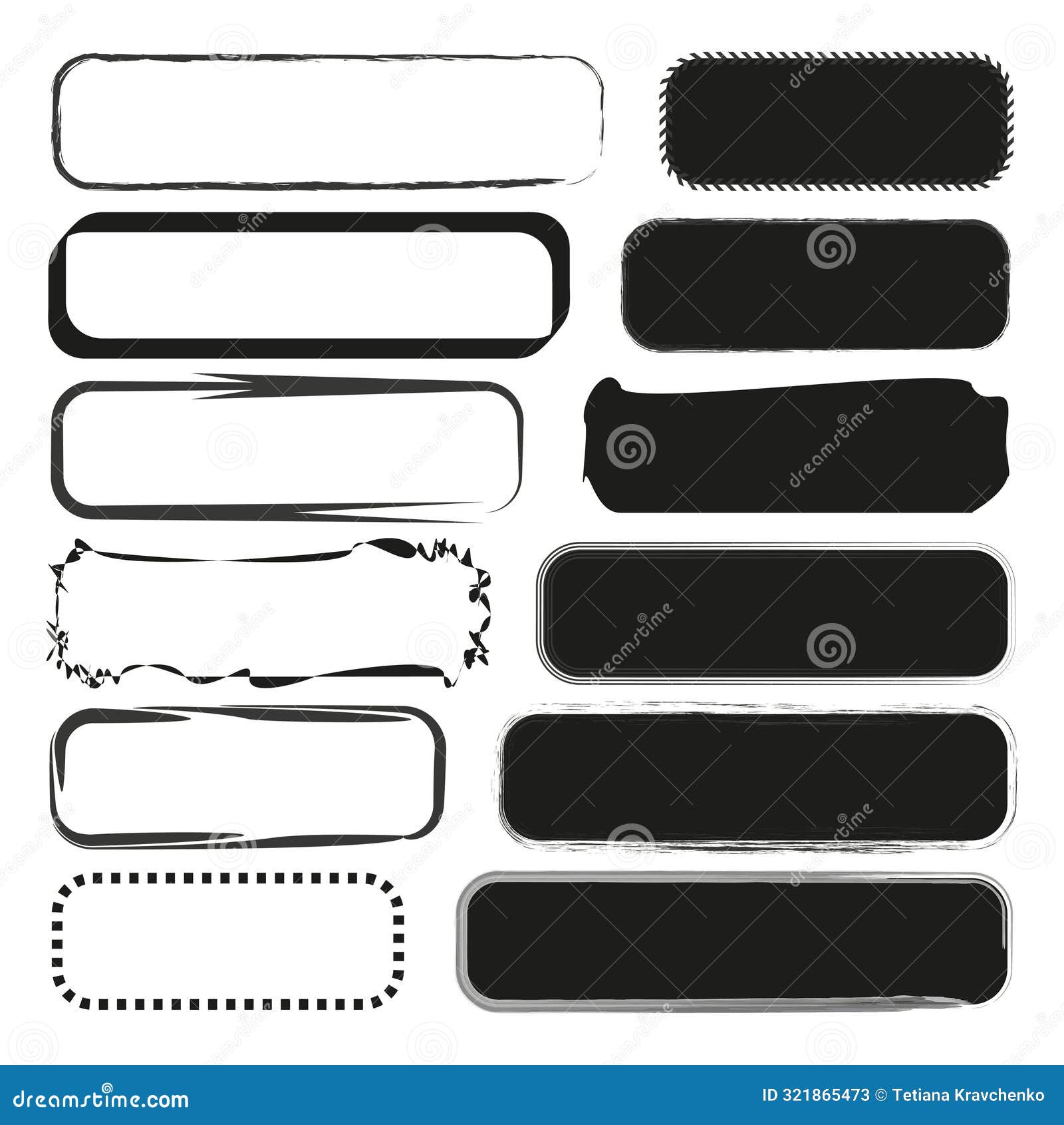 Abstract Frame Vector. Geometric Border Set. Irregular Rectangle Shapes ...