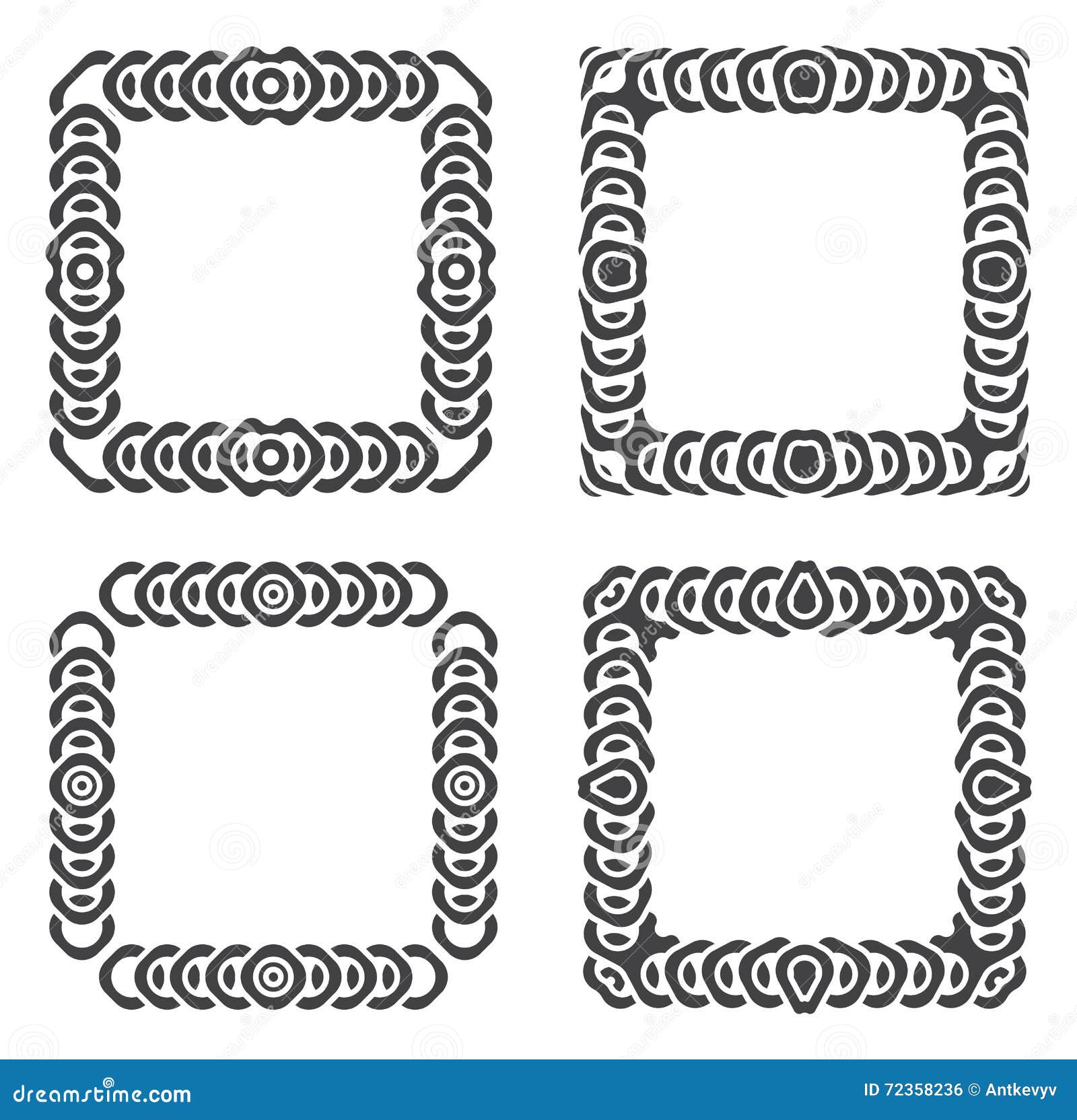 Abstract Frames Grayscale Set Stock Vector - Illustration of decorative ...