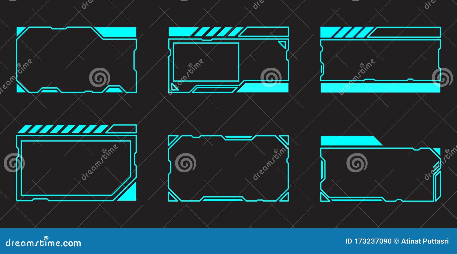 Abstract Frames Technology Futuristic Interface Hud Stock Vector ...