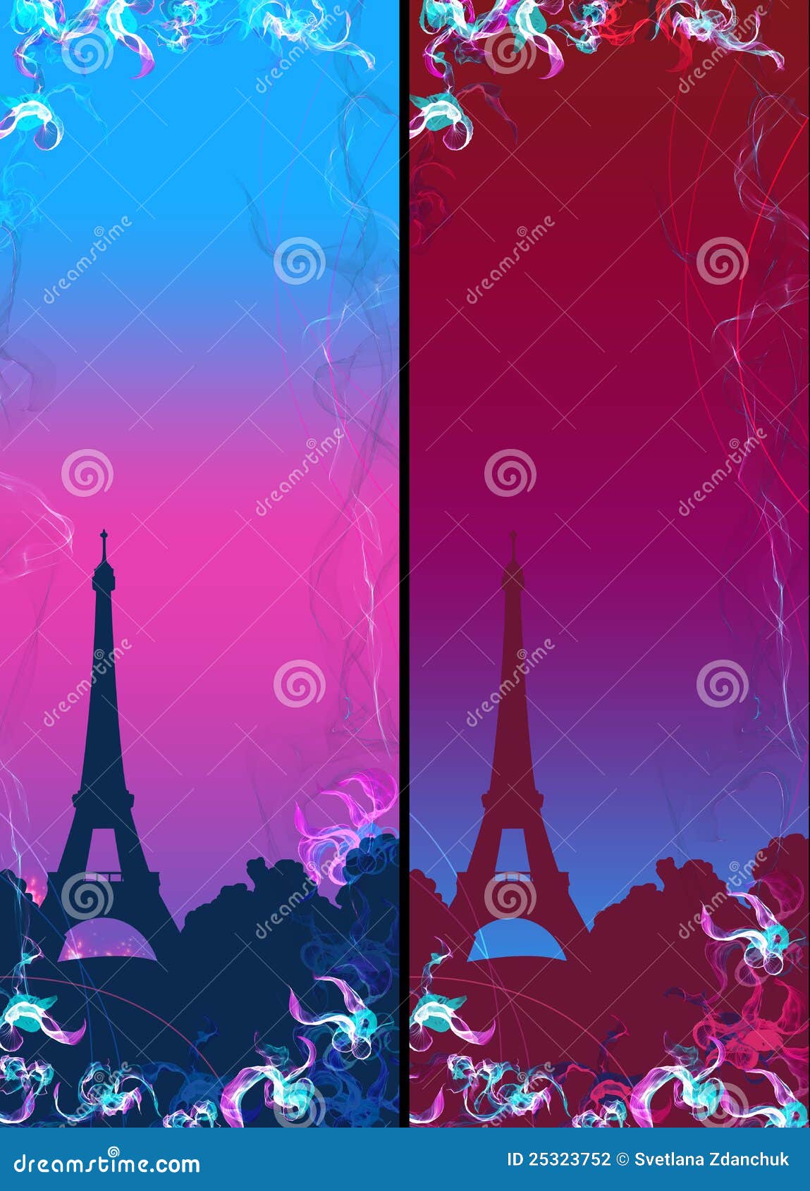 Abstract France Eiffel Tower Flower Background Stock Illustration ...