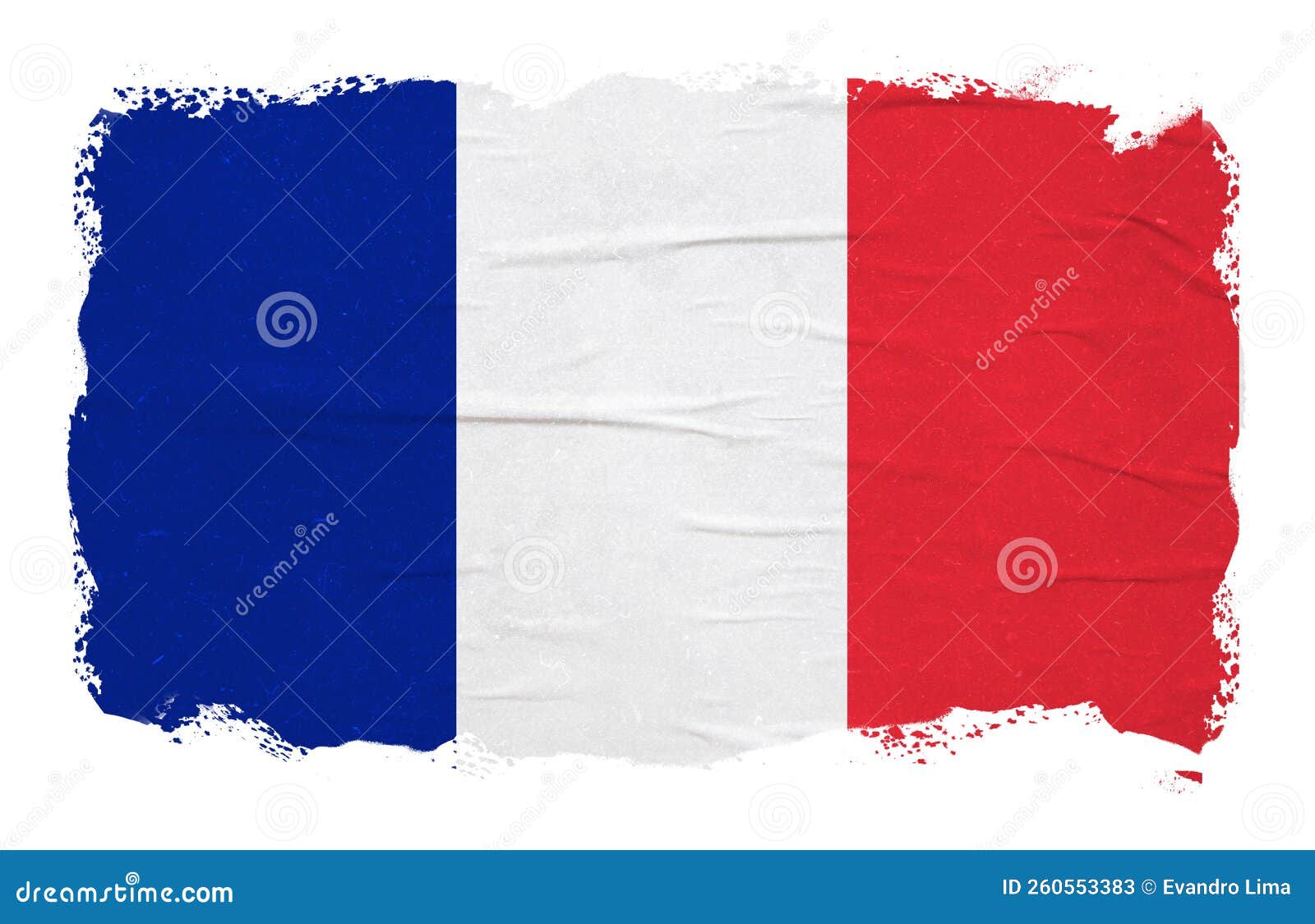 Abstract France Flag with Ink Brush Stroke Effect Stock Illustration ...