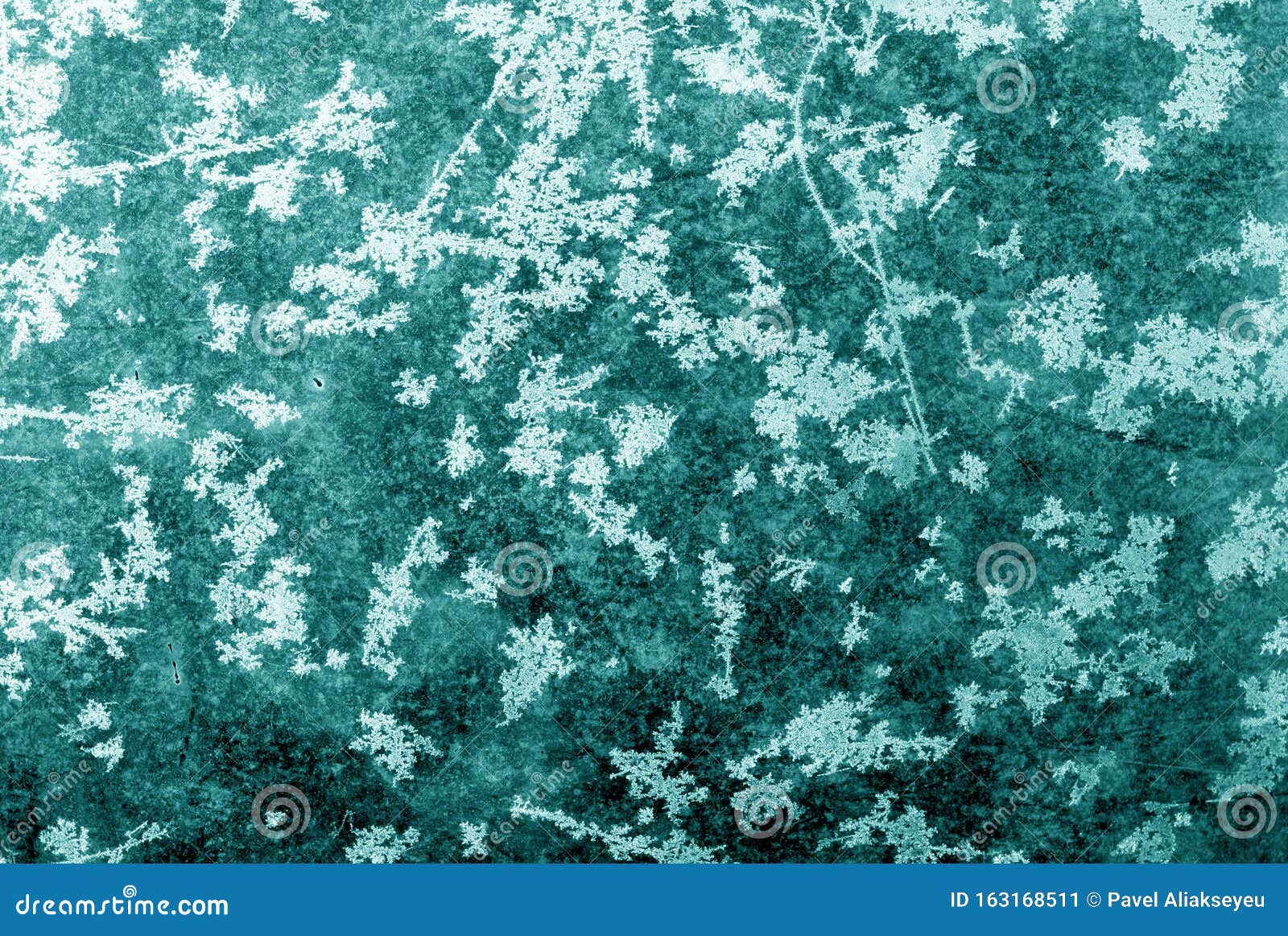 Abstract Frost Pattern on Glass in Cyan Tone Stock Image - Image of ...
