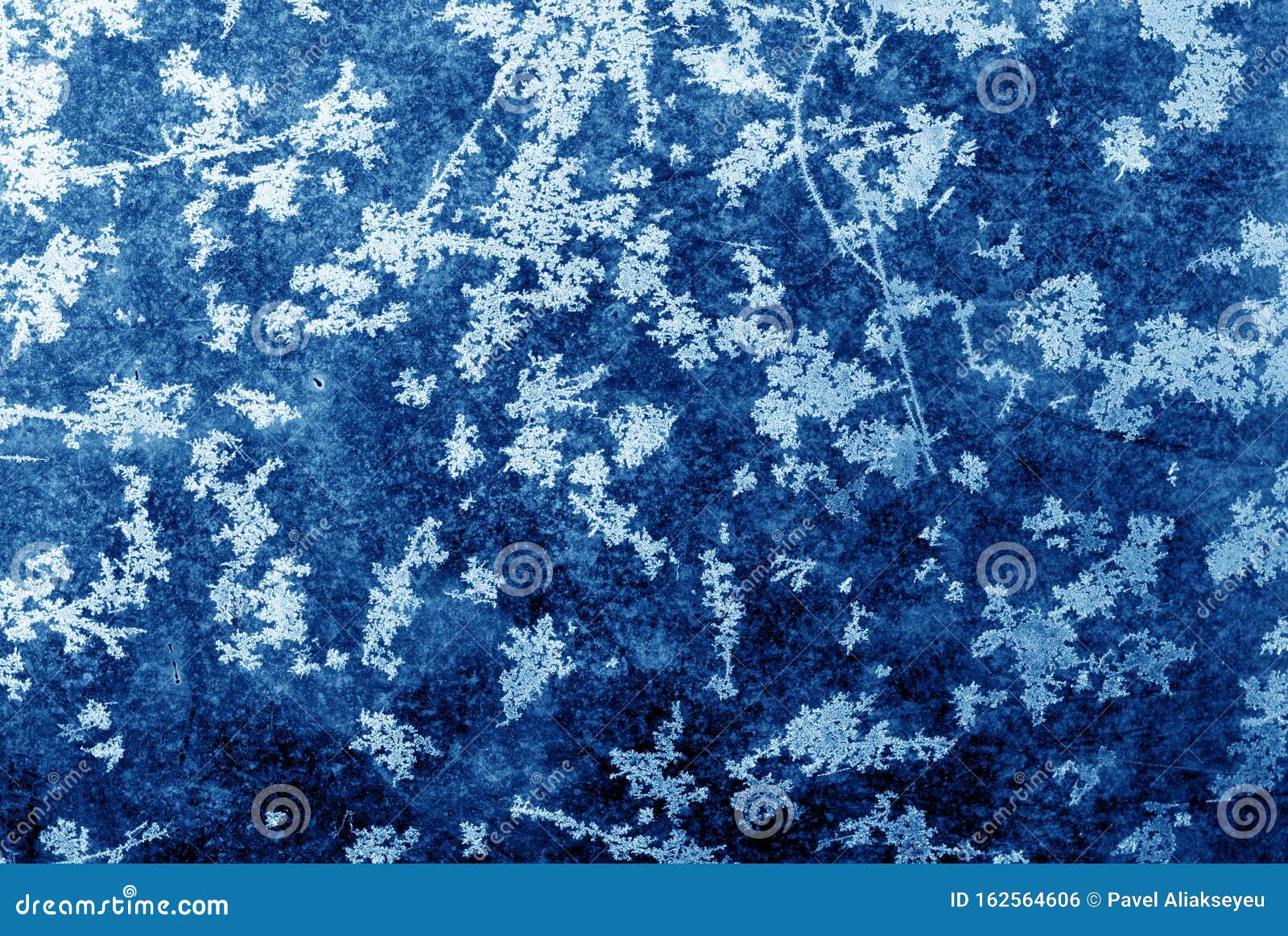Abstract Frost Pattern on Glass in Navy Blue Tone Stock Photo - Image ...