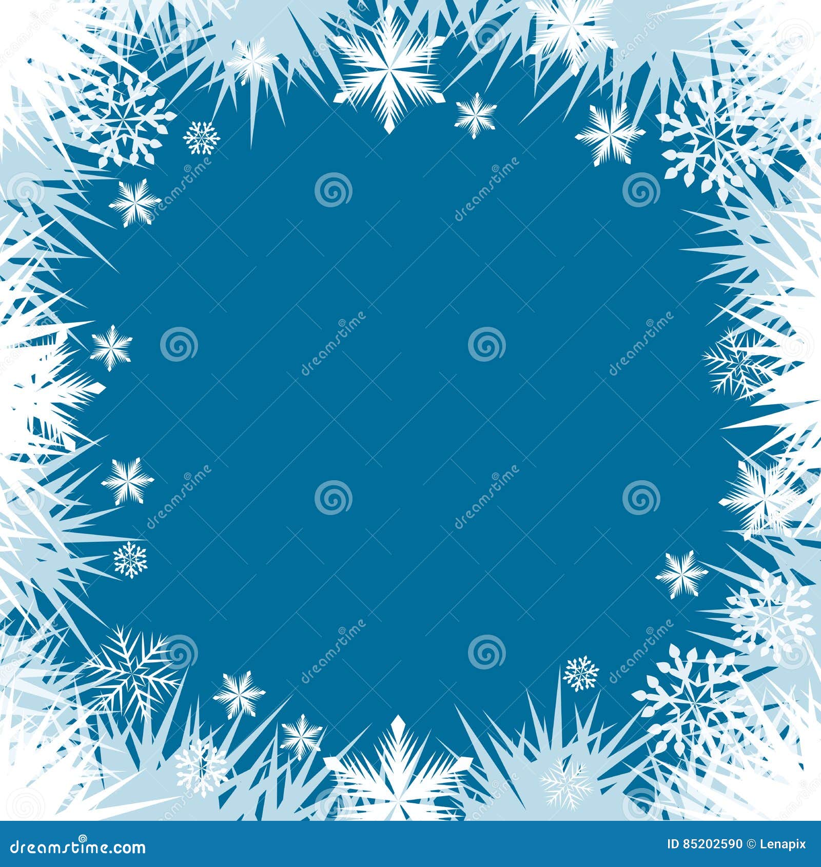 Abstract Frost Snowflake Window Border Frame Stock Vector ...