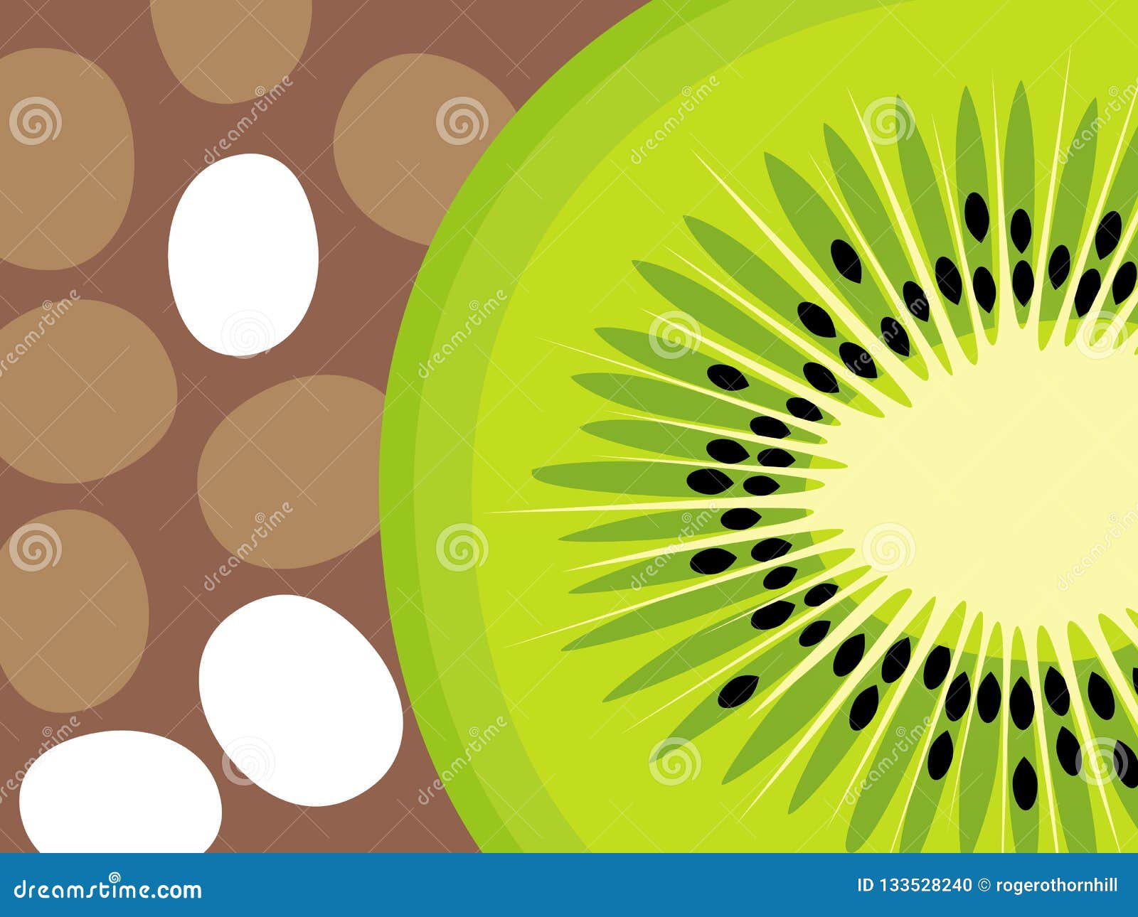 Abstract Fruit Design in Flat Cut Out Style. Kiwi Fruit Stock Vector ...