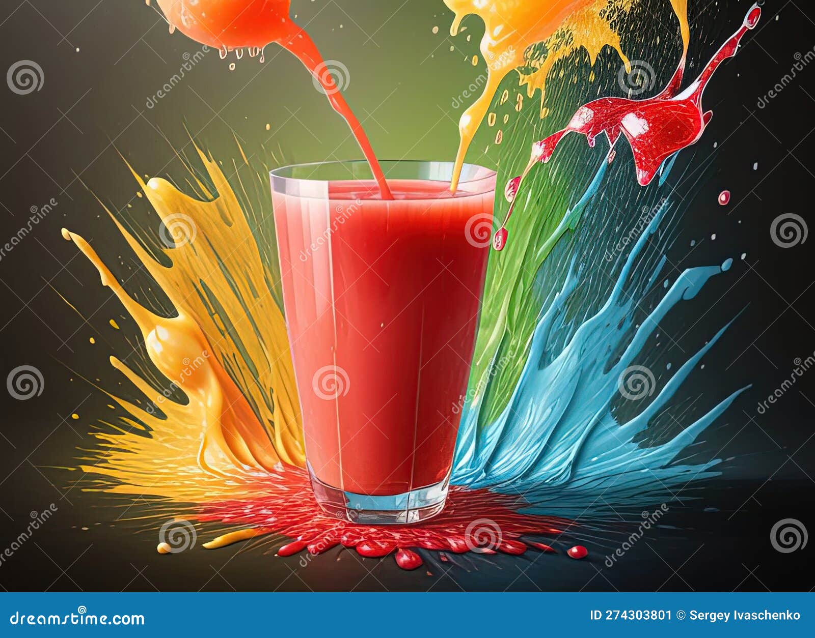 Abstract Fruit Juice, Illustration. Stock Illustration - Illustration ...
