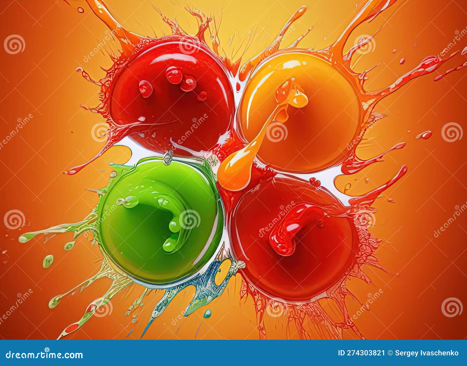 Abstract Fruit Juice, Illustration. Stock Illustration - Illustration ...