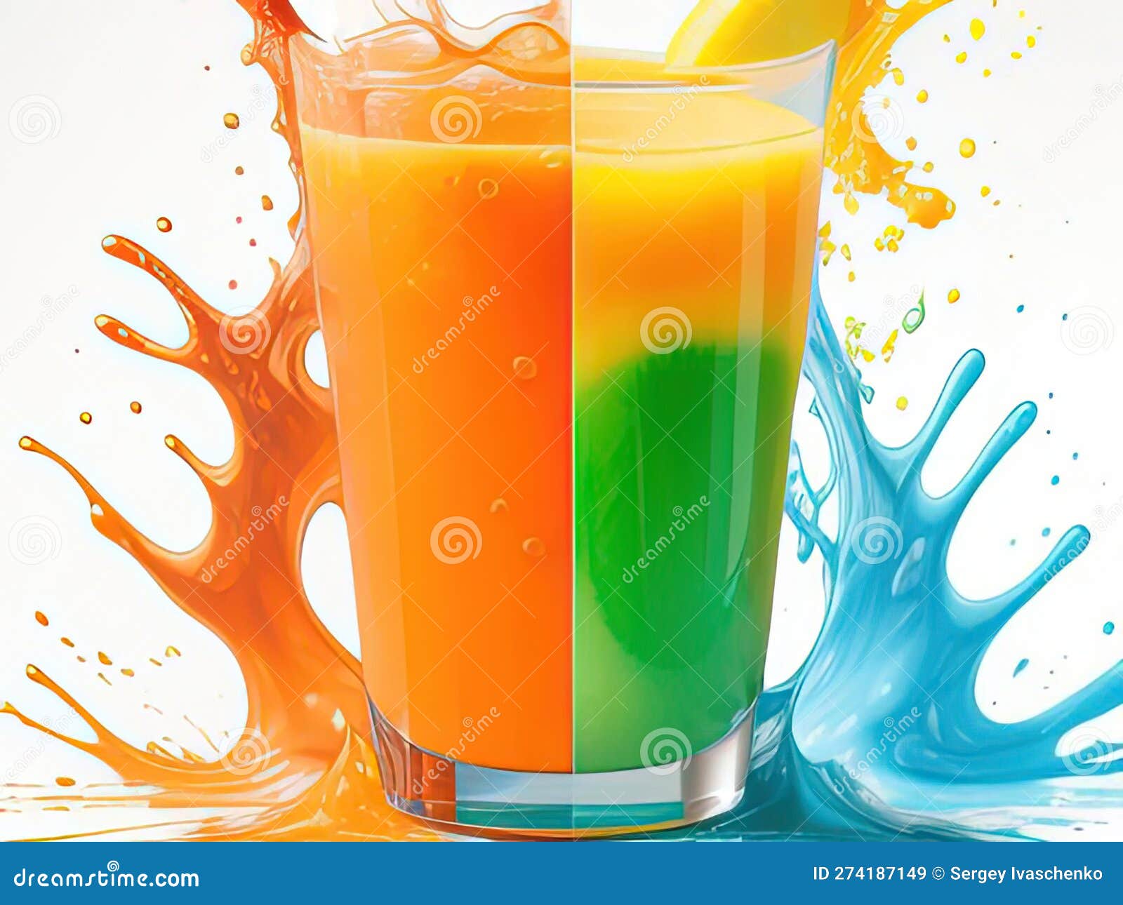 Abstract Fruit Juice Illustration. Fruits with Juice Splash Stock Image ...