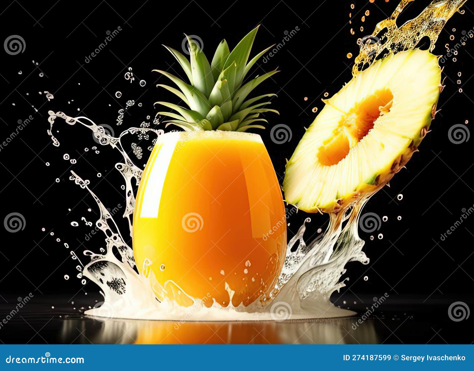Abstract Fruit Juice Illustration. Fruits with Juice Splash Stock ...