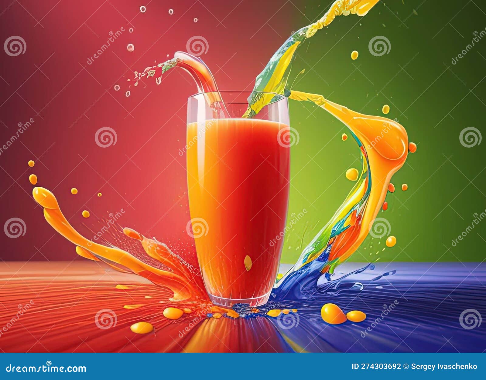 Abstract Fruit Juice, Illustration. Fruits with Juice Splash Stock Illustration - Illustration ...