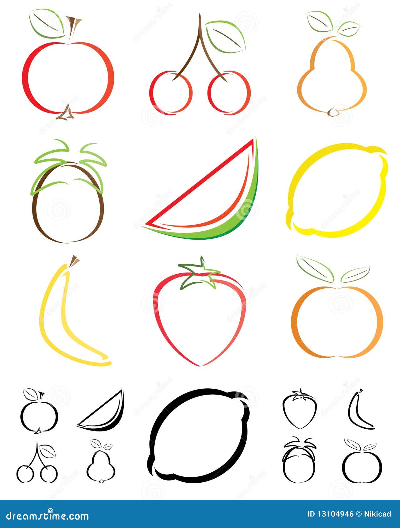 Abstract fruit shapes stock vector. Illustration of pineapple - 13104946