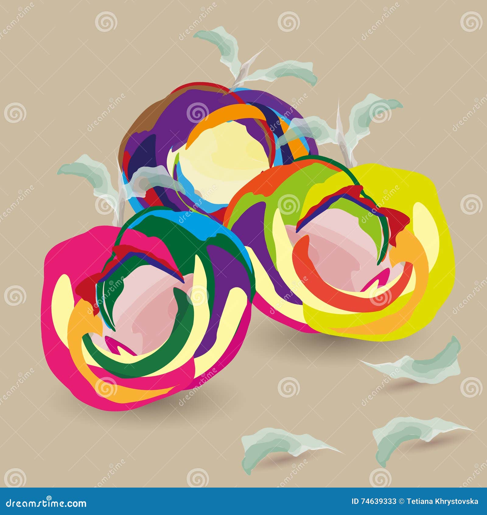 Abstract Fruit Vector Illustration Stock Vector - Illustration of color ...