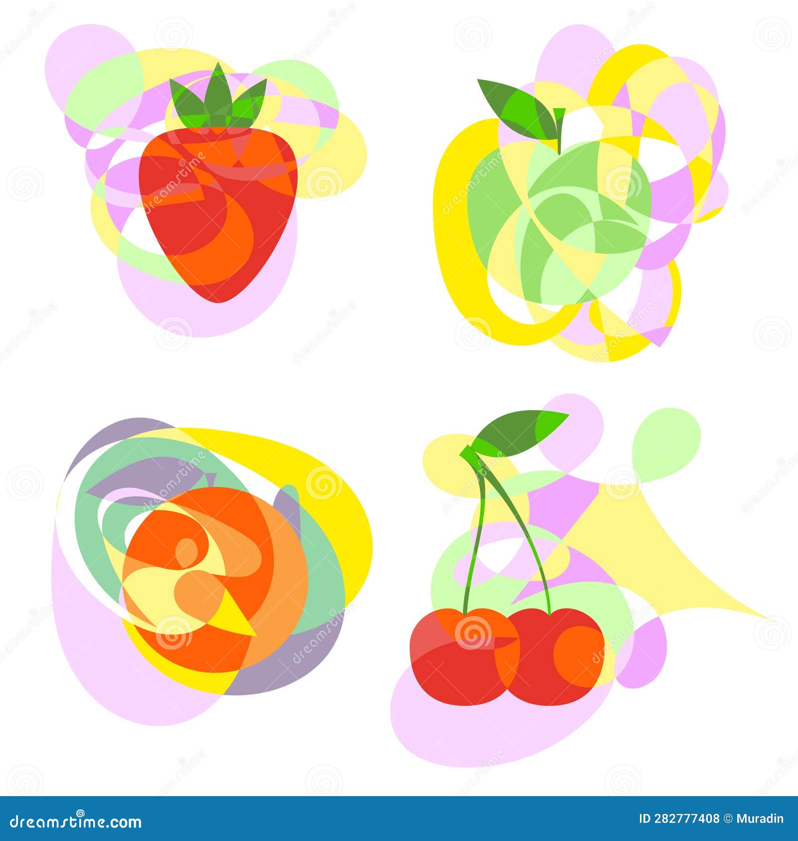 Abstract fruits shapes stock vector. Illustration of play - 282777408