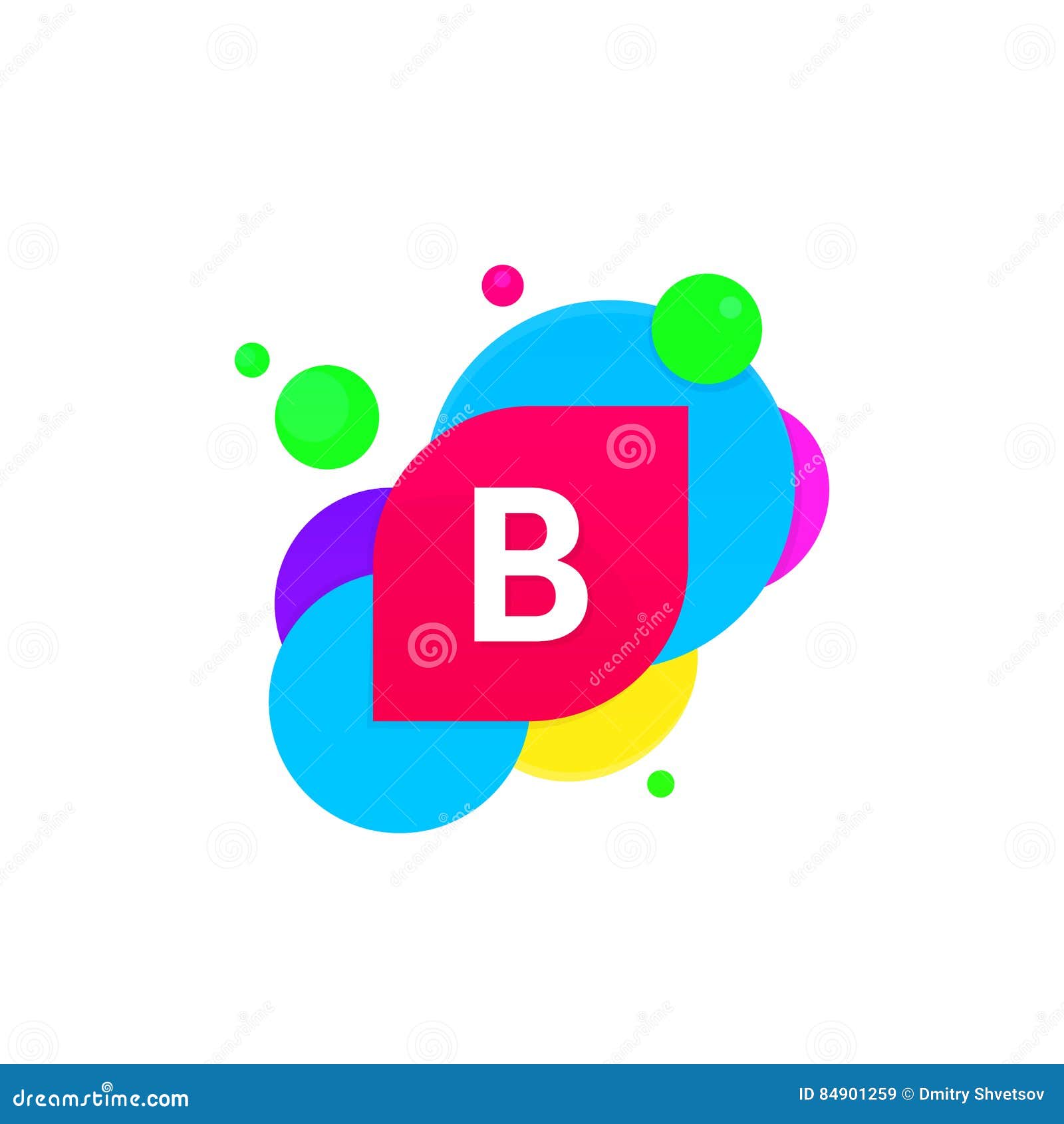 Abstract Fun B Letter Logo Creative Flat Children Avatar Vector Stock ...